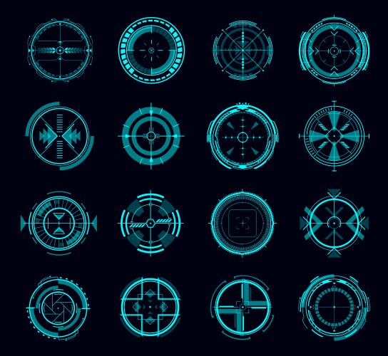 Set isolated aim or game crosshair target Vector Image