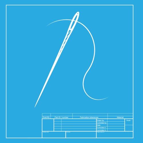 Needle with thread sewing Royalty Free Vector Image