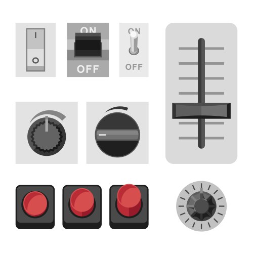 Switches and sockets realistic set Royalty Free Vector Image