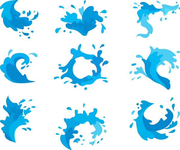 Cartoon isolated splashes with foam texture Vector Image
