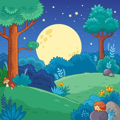 Background on jungle theme in cartoon style Vector Image