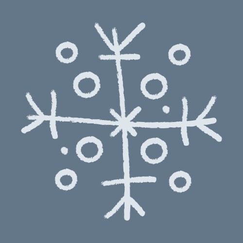Snowflake with two quadrilateral color clipart Vector Image