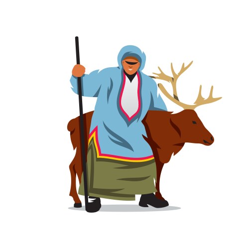 Eskimo cartoon silhouette sign Royalty Free Vector Image