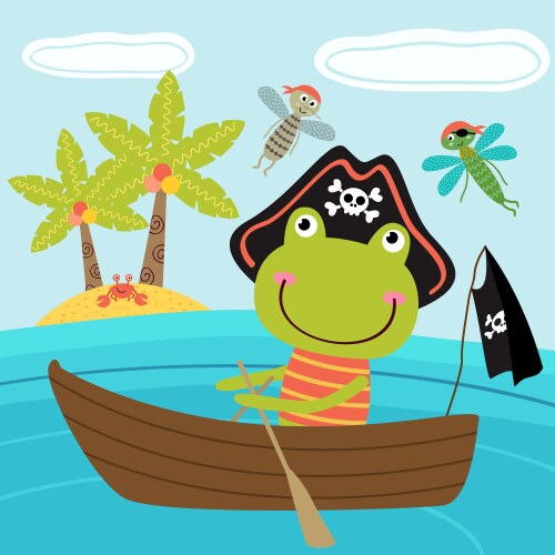 Image with pirate vessel theme 3 Royalty Free Vector Image