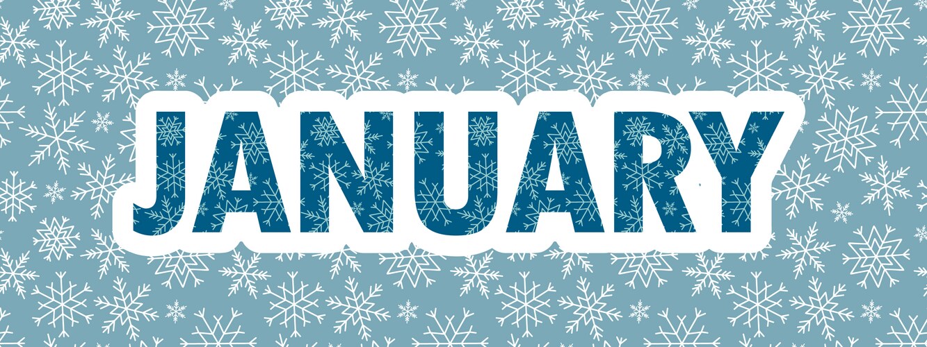 January Word Sticker with Snowflake Month – Royalty-Free Vector ...