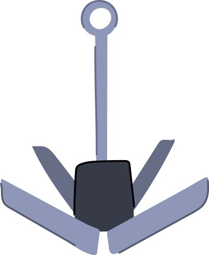 Marine boat anchor cartoon Royalty Free Vector Image