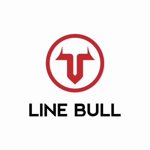 Line bull logo design template Royalty Free Vector Image