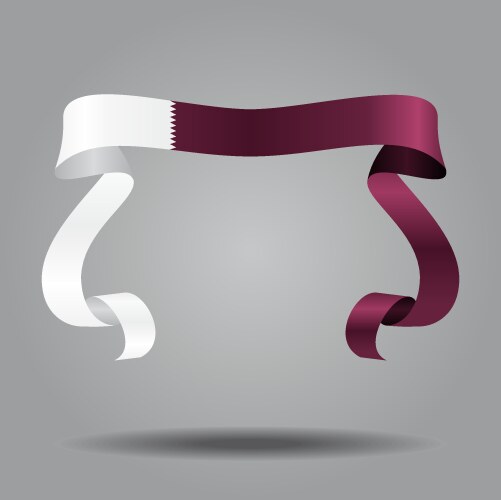Qatari flag wavy abstract background Royalty Free Vector