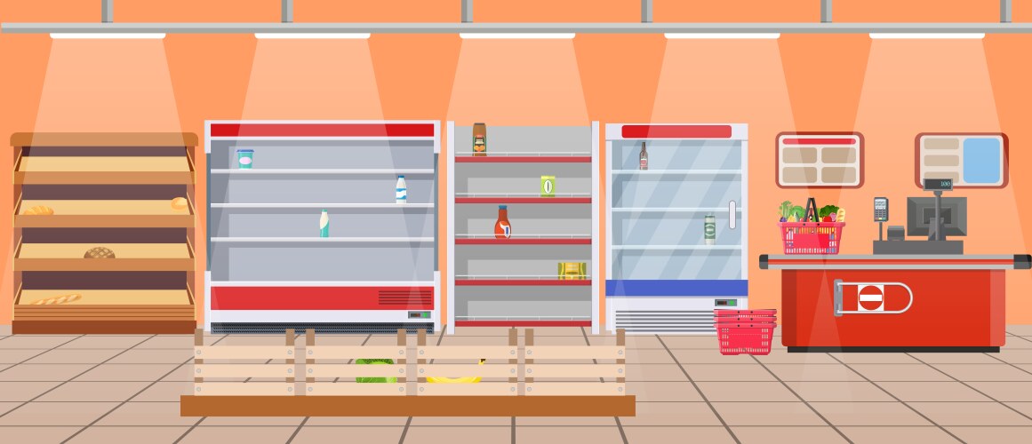Empty Grocery Shelf Clipart