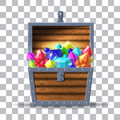 Wooden chest set Royalty Free Vector Image - VectorStock