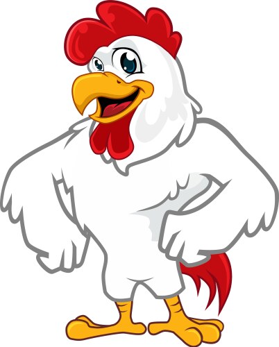 Chicken chef mascot cartoon Royalty Free Vector Image