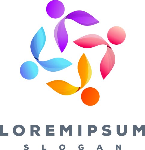 Colorful people team logo design ready to use Vector Image