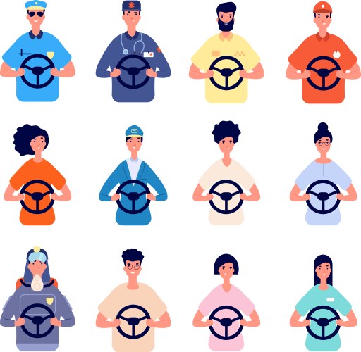 Cartoon people driving in car Vector Images & Graphics for Commercial ...
