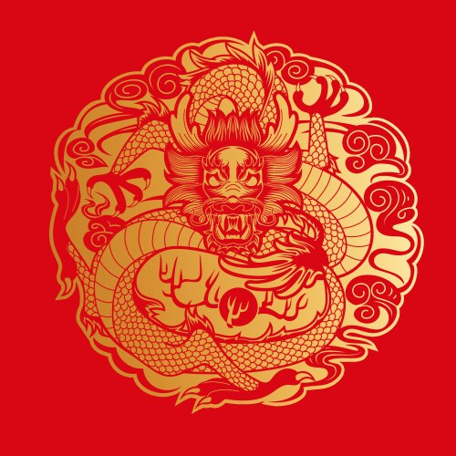 Traditional chinese dragon in sky Royalty Free Vector Image
