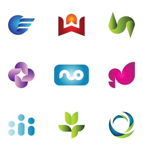 Logo design elements set 76 Royalty Free Vector Image