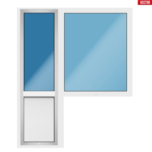 Three section window Royalty Free Vector Image
