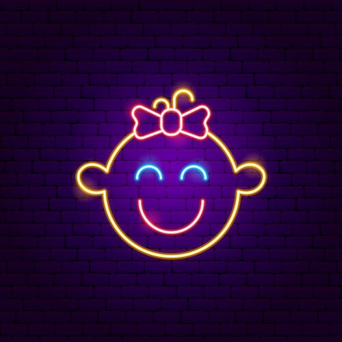 Kids neon label Royalty Free Vector Image - VectorStock