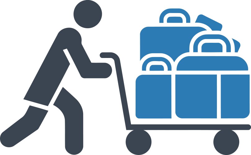 Man Pushing Trolley Vector Images (over 900)