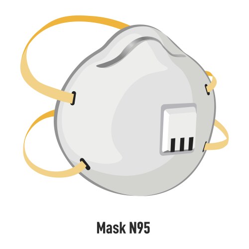 N95 mask respiratory protection Royalty Free Vector Image