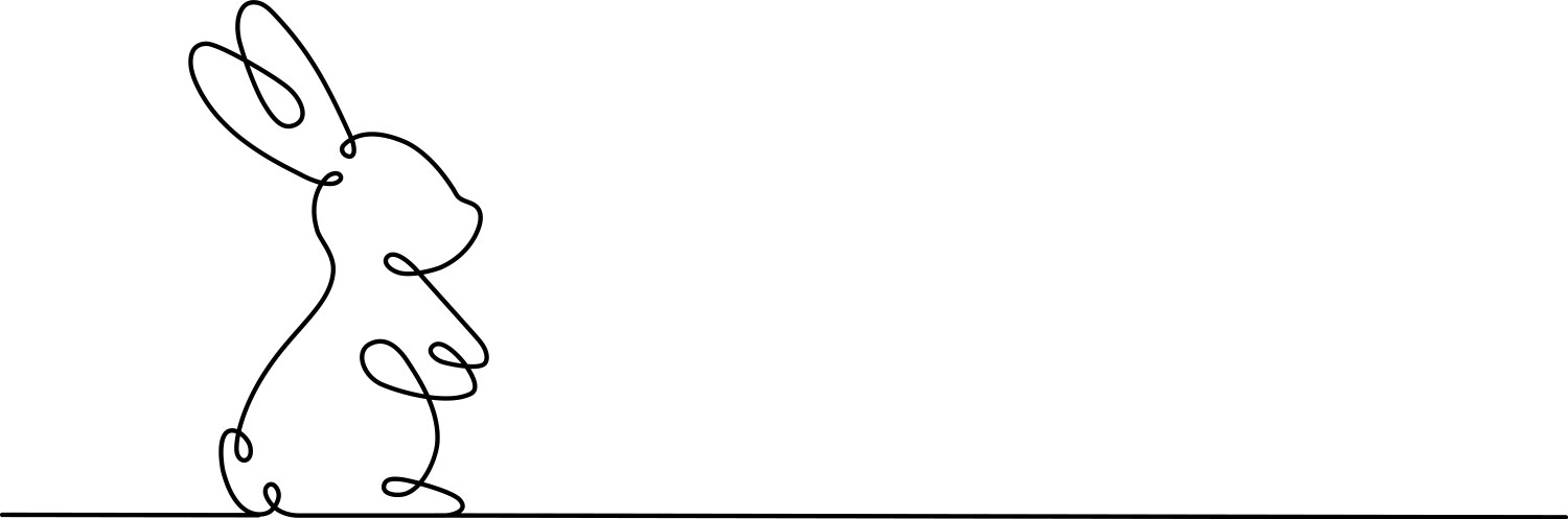 Rabbit one line drawing hare continuous Royalty Free Vector