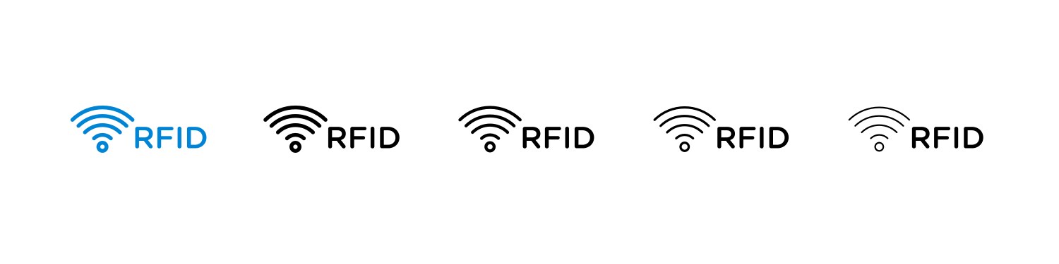 Rfid key tag icon set on white background Vector Image