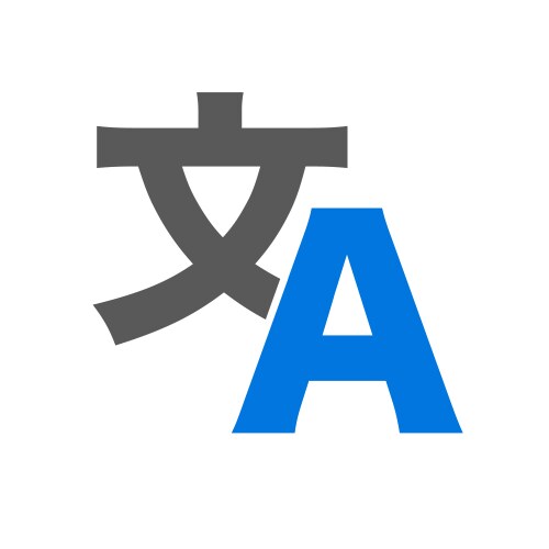 Chinese and english translation icon Royalty Free Vector