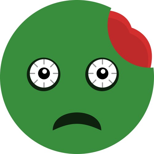 Angry zombie emoji monster face cartoon icon Vector Image