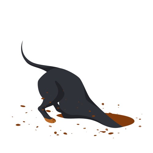 Dog digging a ground pit Royalty Free Vector Image