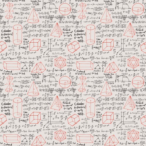 Math seamless pattern with formulas and sketches Vector Image