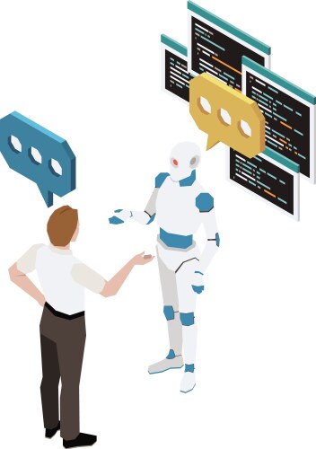 Robot Isometric Icon Royalty Free Vector Image