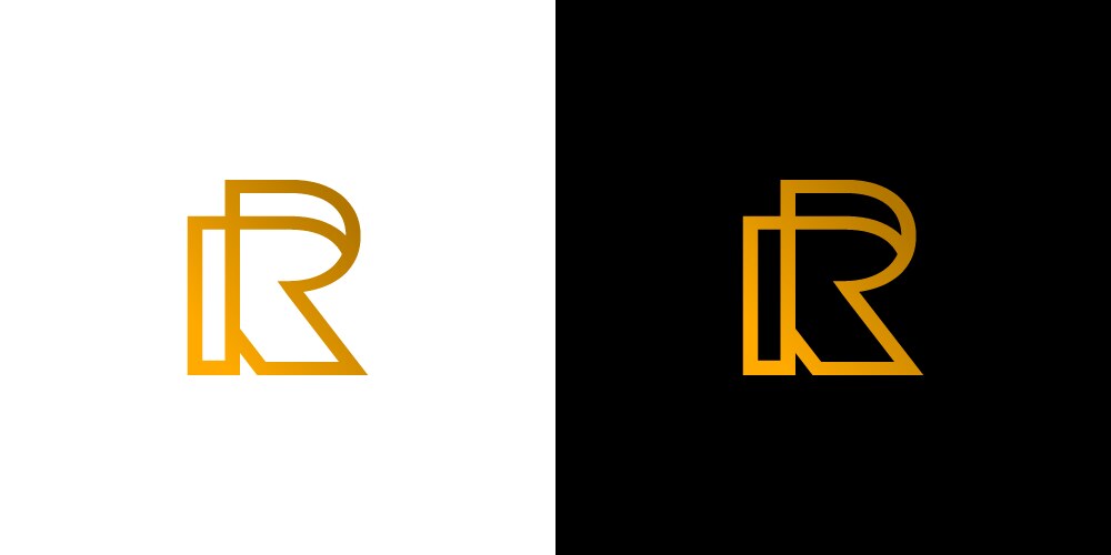 Modern and unique letter r initial smile logo Vector Image