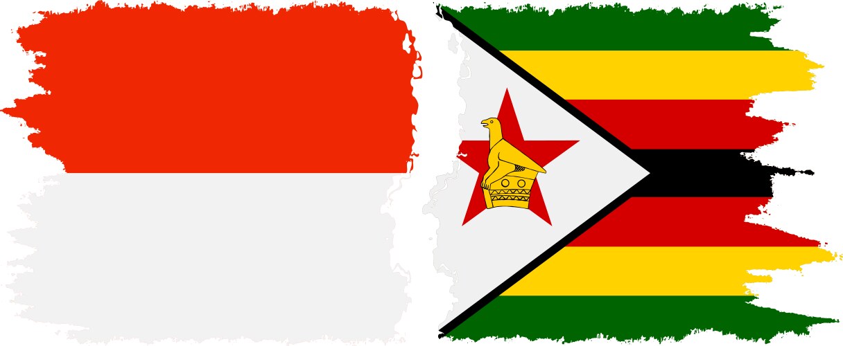 Zimbabwe and philippines grunge flags connection Vector Image