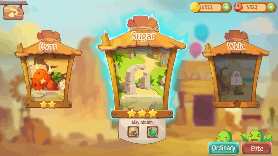Stone level selection screen game ui set Vector Image