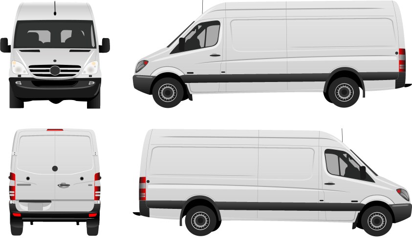 Mercedes sprinter lwb high roof van l3h2 2017 Vector Image