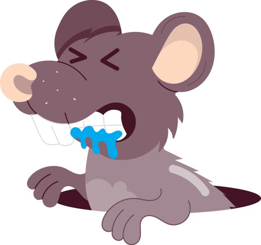 Basic rgba flat sticker of mouse eating cheese Vector Image