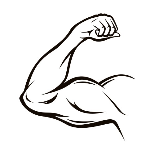 Muscle arm line art Royalty Free Vector Image - VectorStock