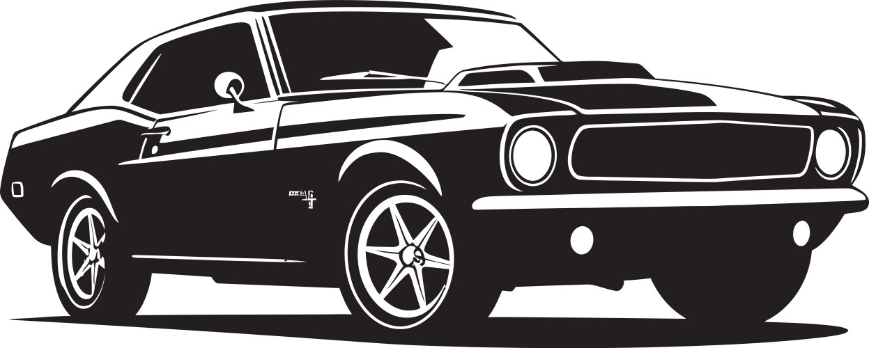 Muscle car profile Royalty Free Vector Image - VectorStock