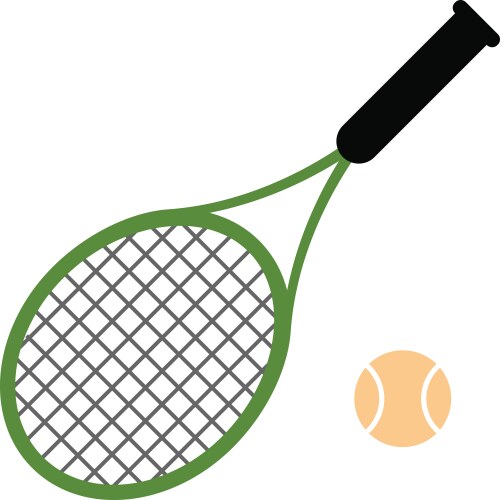 Icon tennis racket and ball in flat style Vector Image