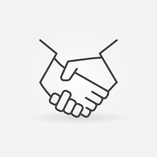 Handshake icon lined and filled style Royalty Free Vector