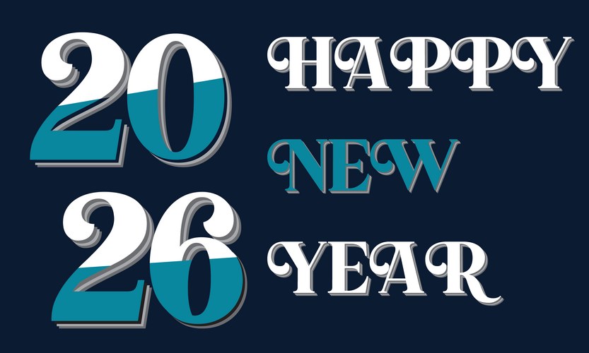 Happy New Year 2026 Celebration Card – Royalty-Free Vector | VectorStock