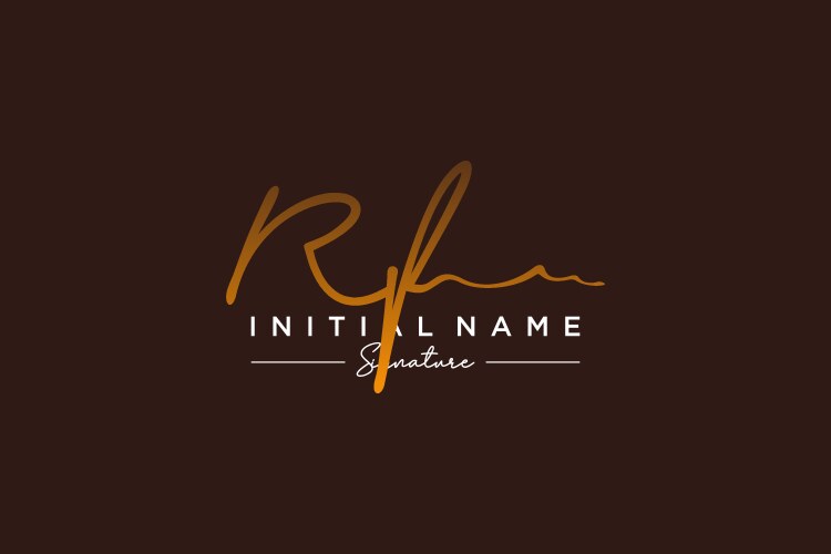 Initial rf signature logo template hand drawn Vector Image