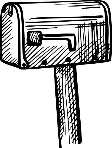 Cartoon silver mailbox icon Royalty Free Vector Image