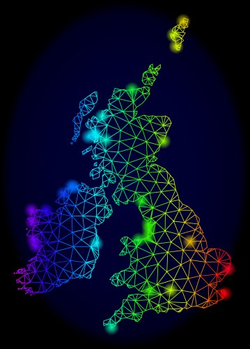 Polygonal network mesh map of ireland Royalty Free Vector