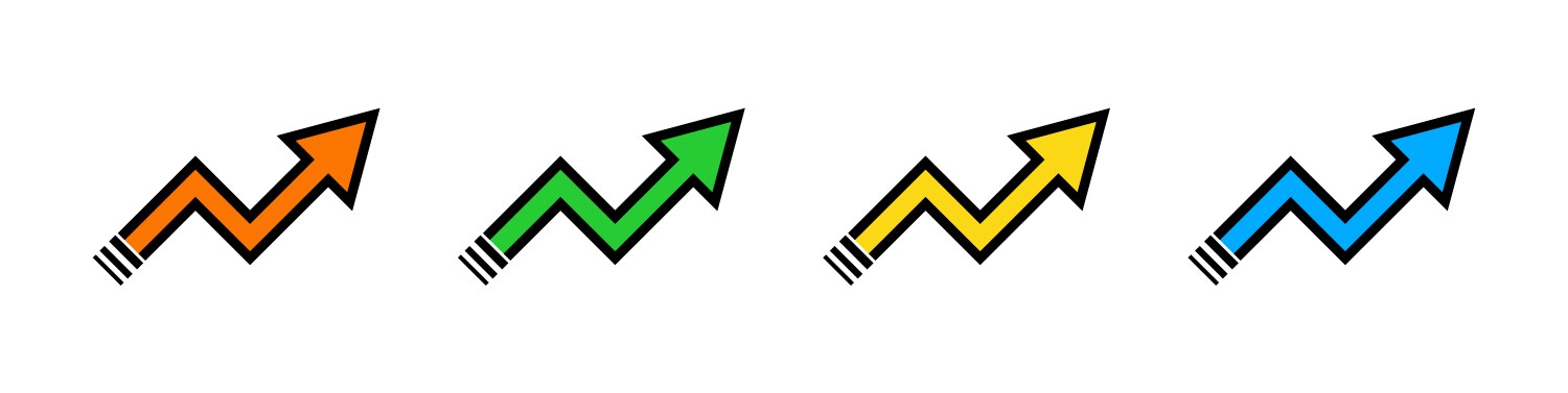 Uptrend and downtrend arrow icon set Royalty Free Vector