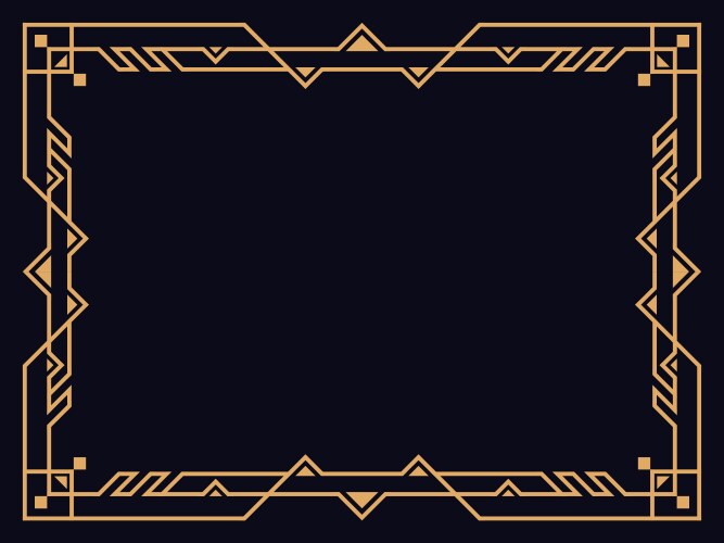 Art deco frame vintage linear border design Vector Image
