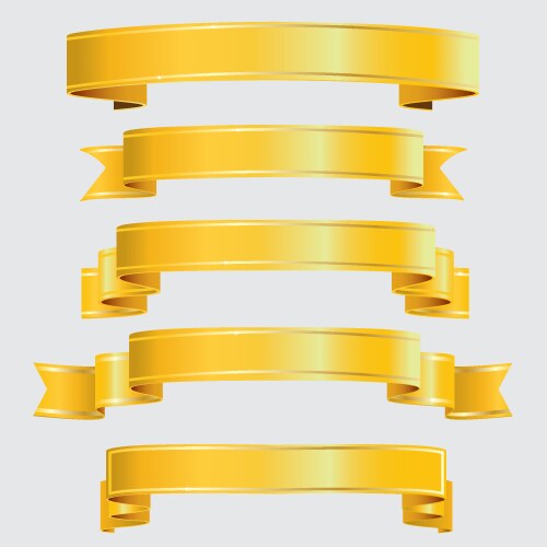 Golden ribbons congratulations banner element Vector Image