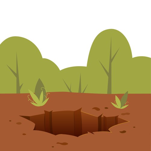 Ground pit concept in cartoon style Royalty Free Vector
