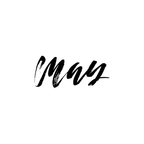 May month name handwritten calligraphic word Vector Image