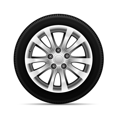 Realistic car wheels set Royalty Free Vector Image