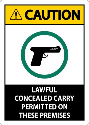 Notice firearms allowed sign lawful concealed Vector Image